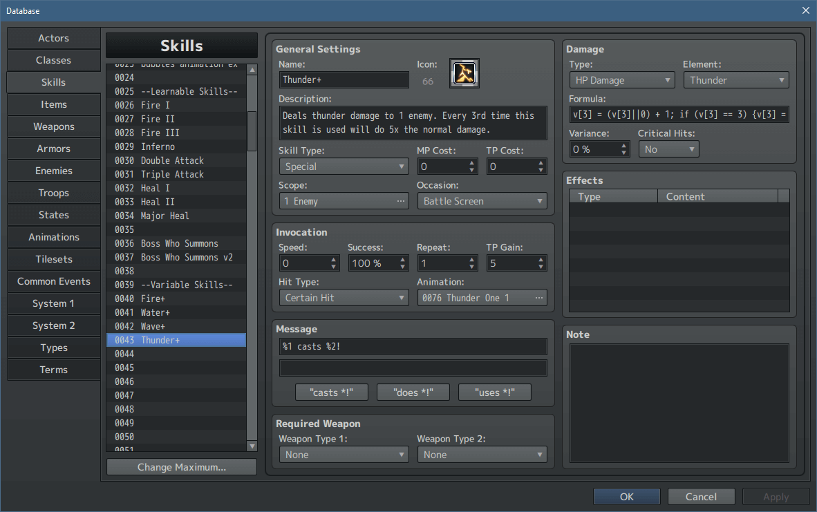 Variable Affected Skills | The Official RPG Maker Blog