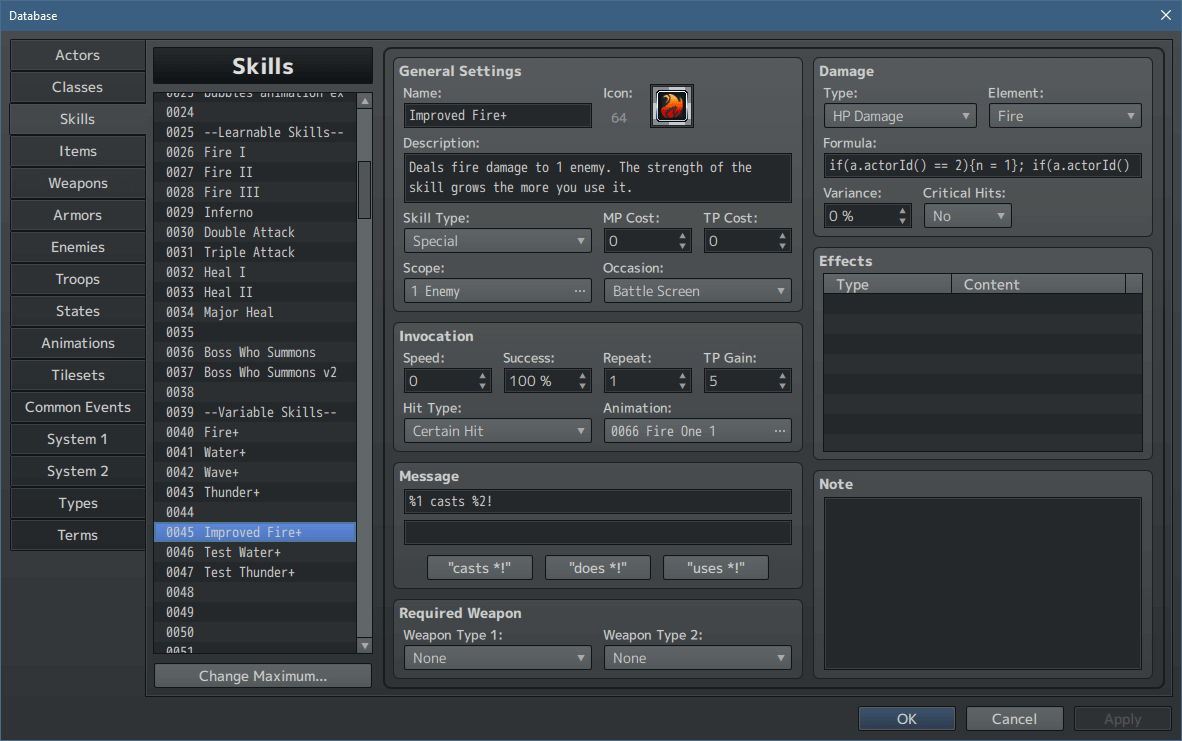 Variable Affected Skills | The Official RPG Maker Blog