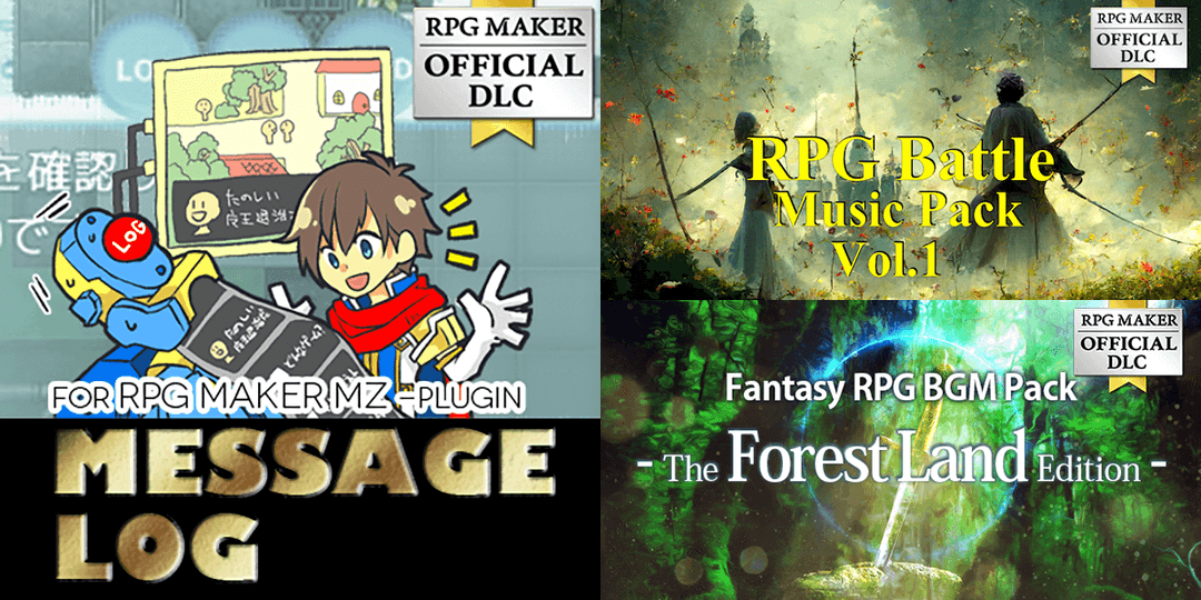 New Releases: Message Log Plugin, RPG Battle Music Pack Vol.1, Fantasy RPG BGM Pack - The Forest ...
