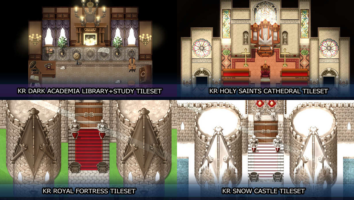 New Releases: KR Dark Academia Library Tileset, KR Holy Saints ...