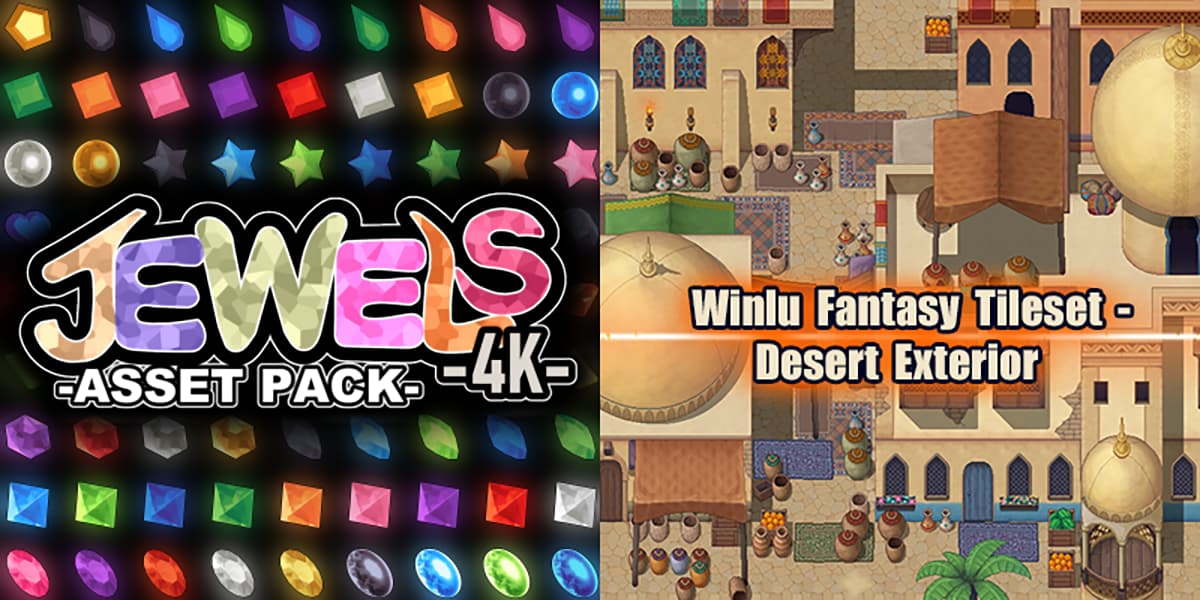 New Releases: Jewels Asset Pack 4K, Winlu Fantasy Tileset - Desert ...