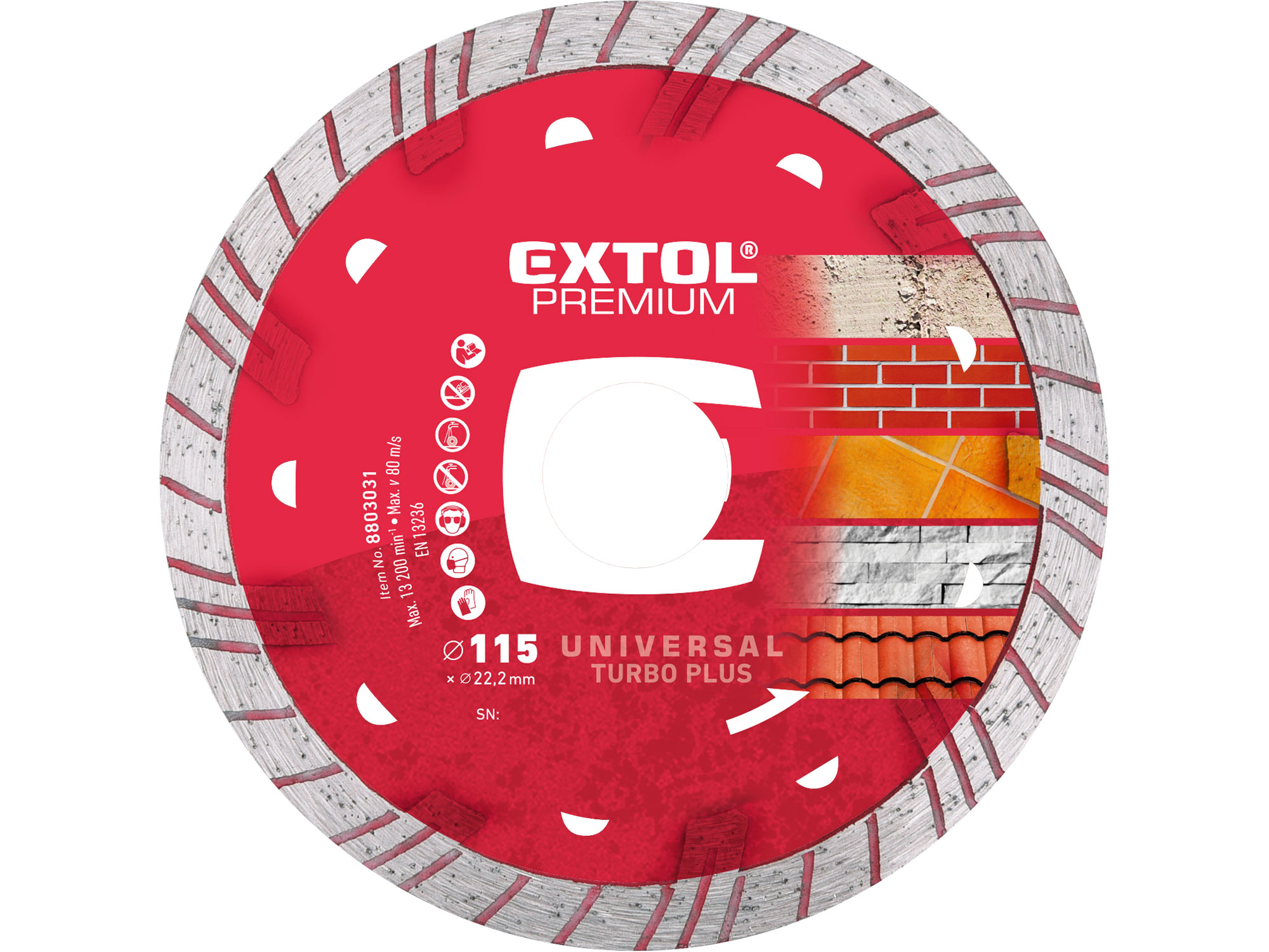 Diamond Cutting Disc, TURBO PLUS, 115mm Dia, 22.2ID, 2mm Thk