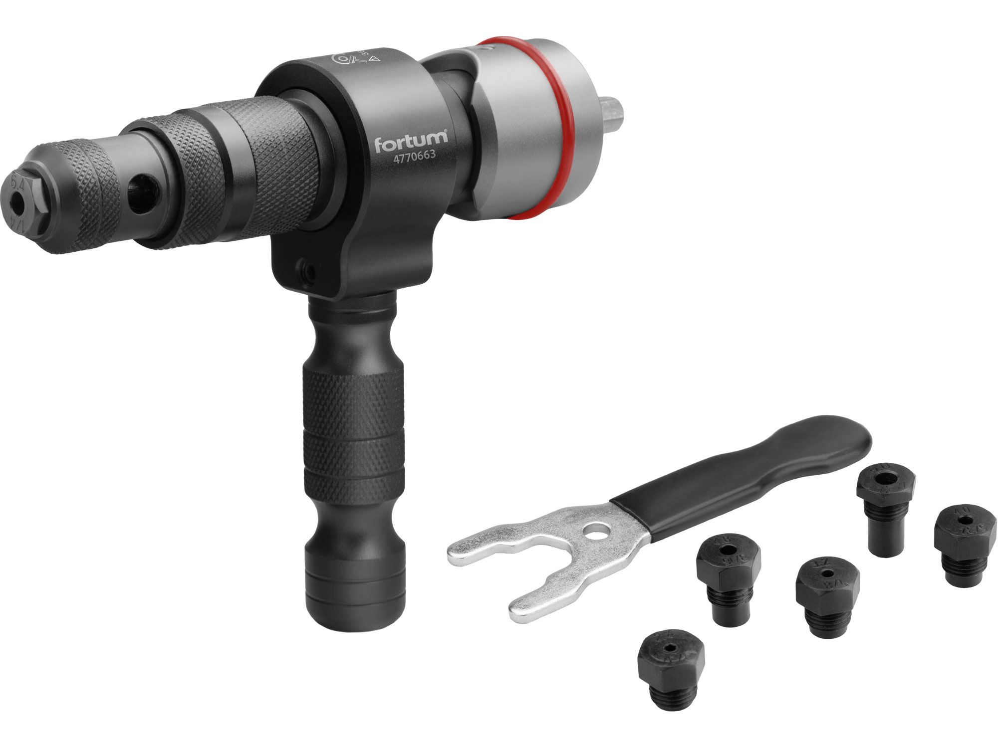 Blind Rivet Drill Adapter, CrMoV, For rivets 2.4-6.4 mm