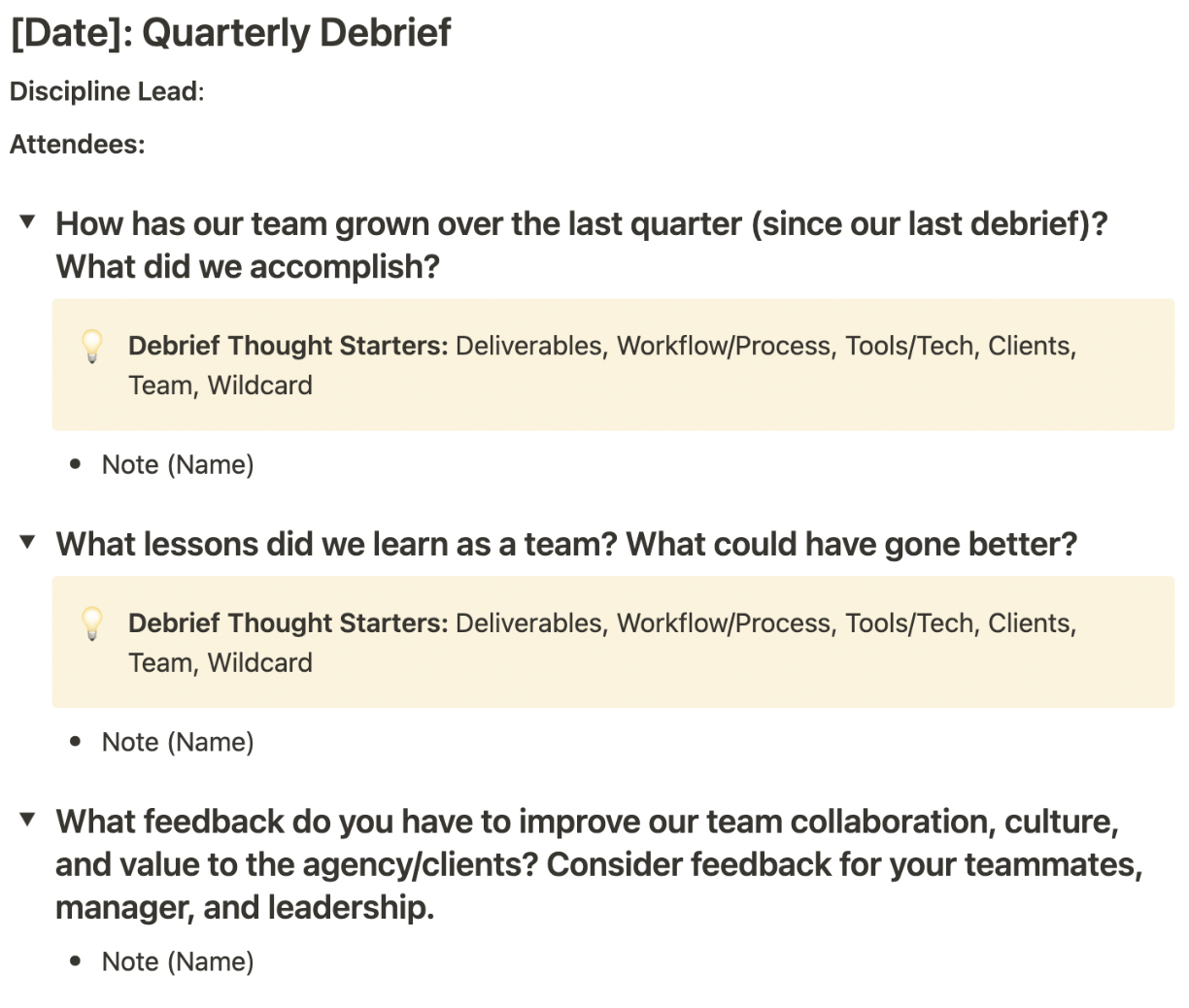 Running Quarterly Debriefs Across the Team | Lucas Ballasy