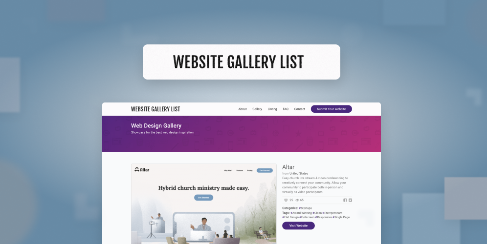 Website Gallery List design review