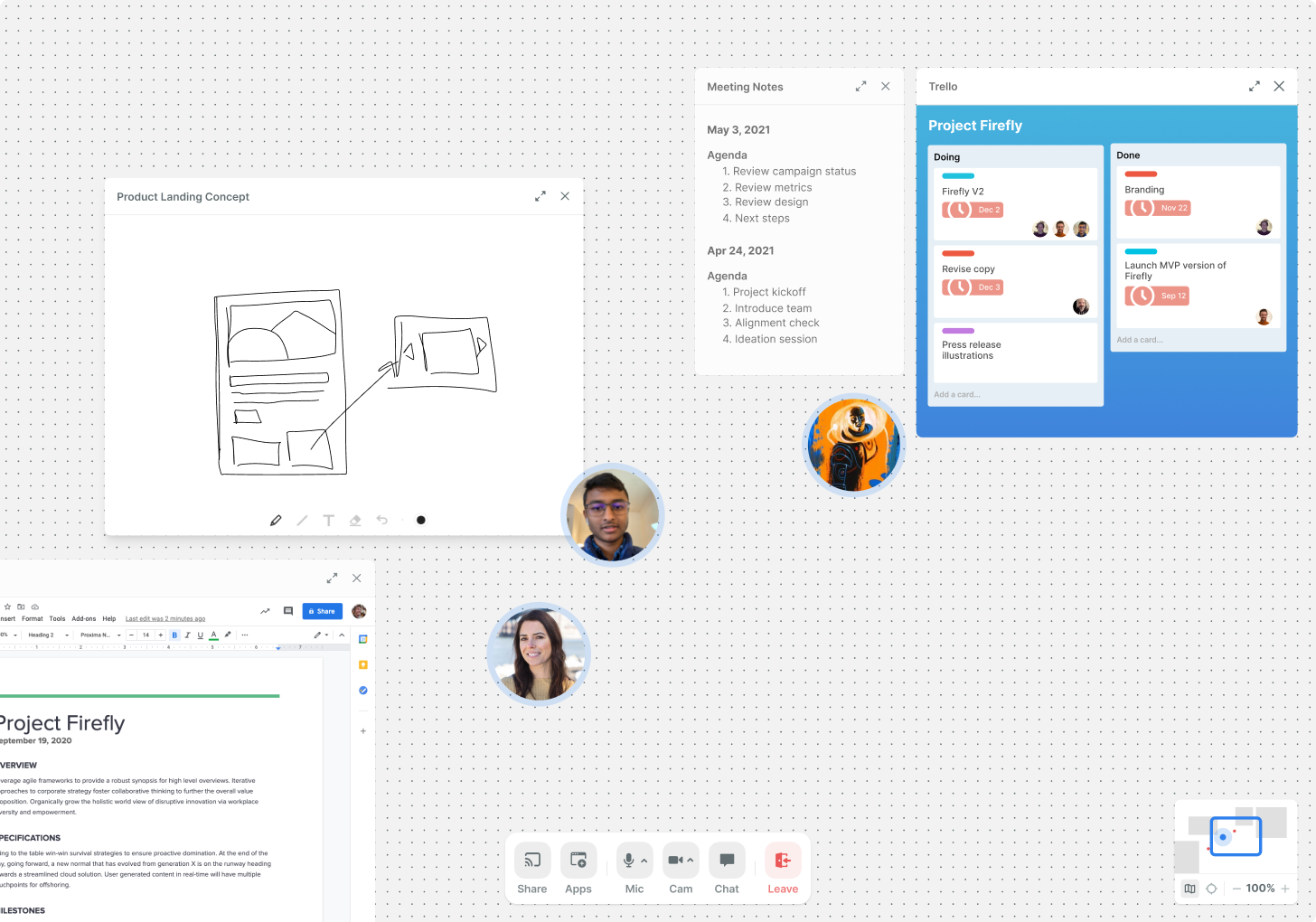 Virtual whiteboarding for remote teams