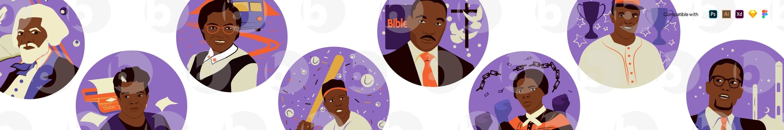 Black History Part I - Icons | Black Illustrations