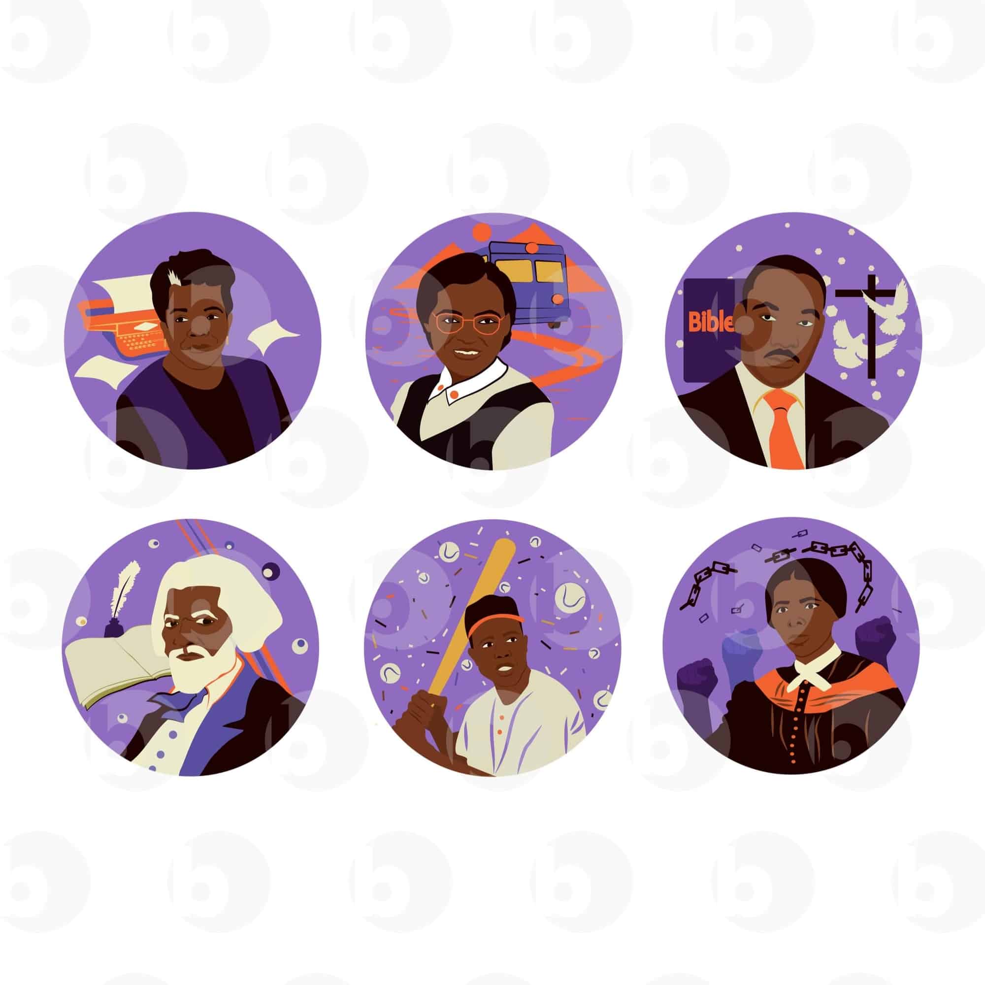 Black History Part I - Icons | Black Illustrations