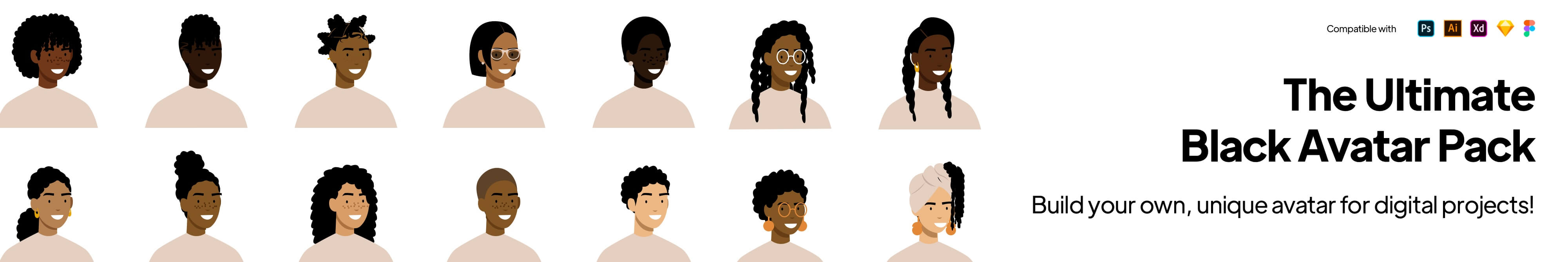 Black Avatar Pack | Black Illustrations