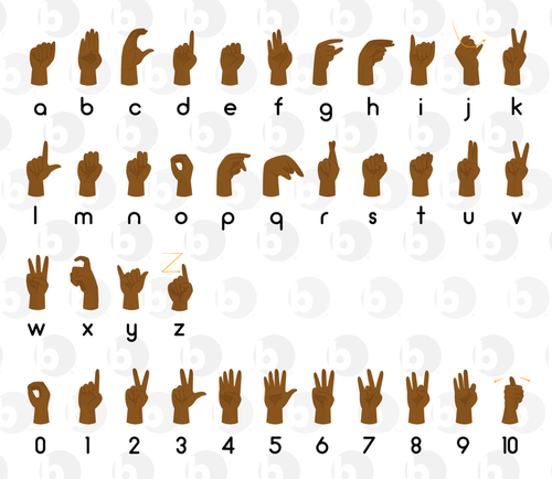 American Sign Language Illustration Pack | Black Illustrations