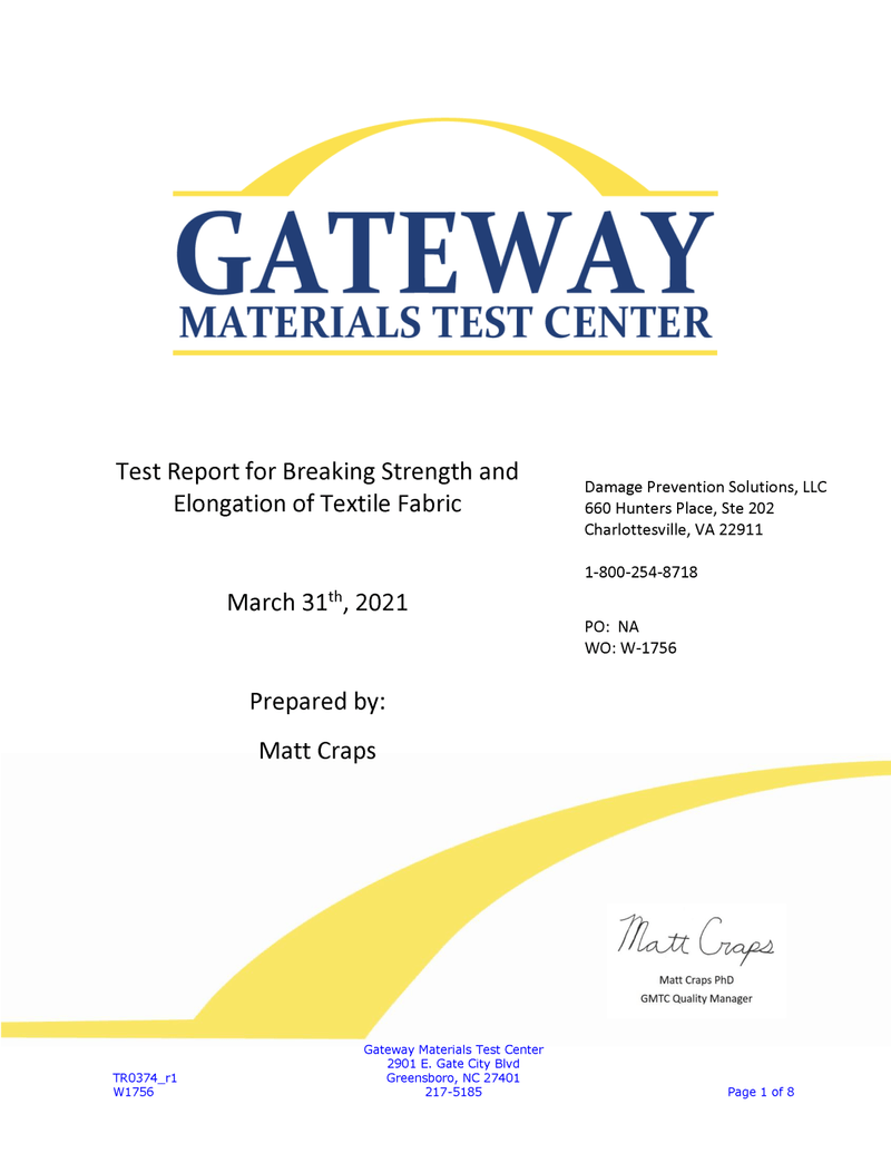 ASTM D6775 Test Report | Gateway Materials Test Center