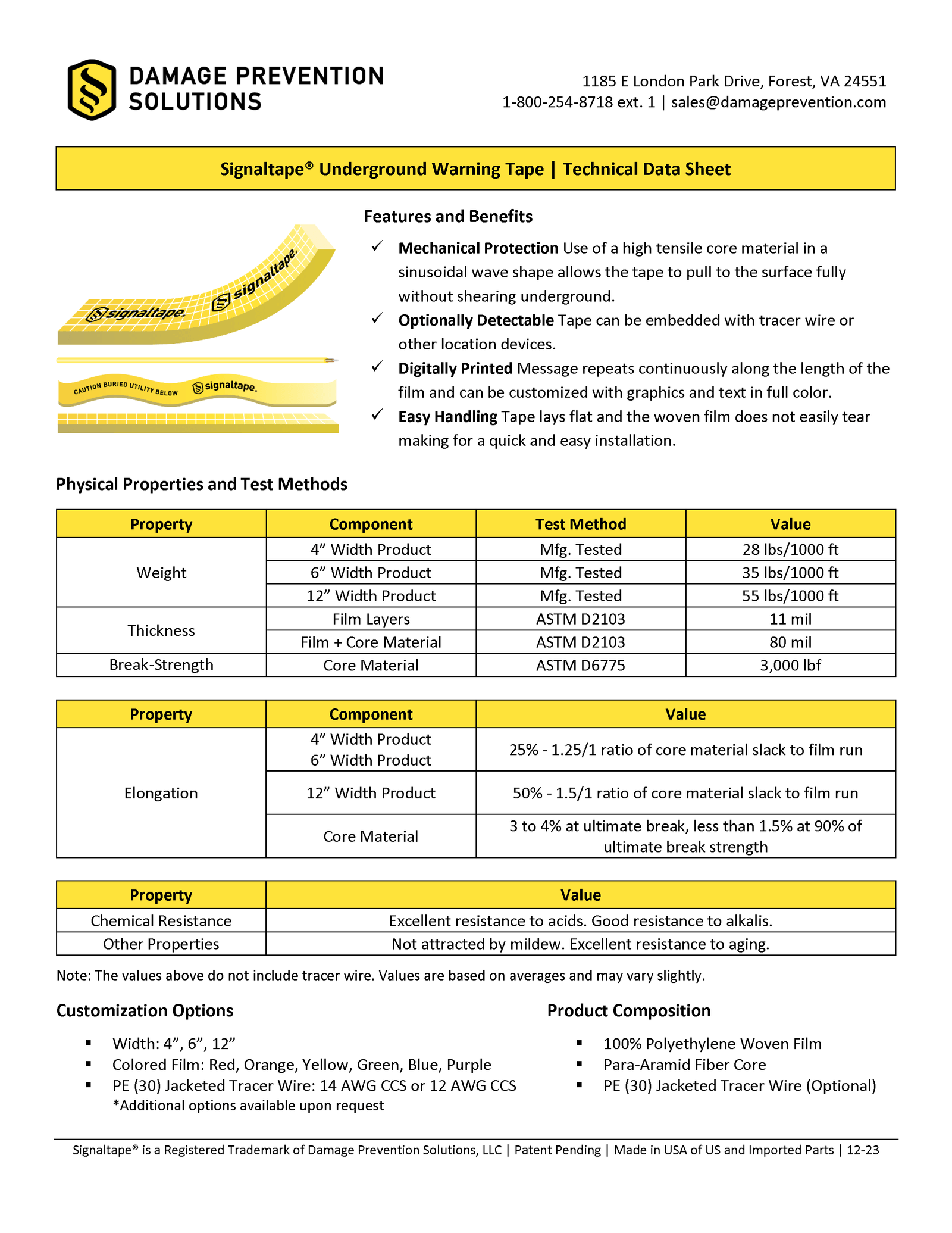 Signaltape® Underground Warning Tape | Buried Utility Protection