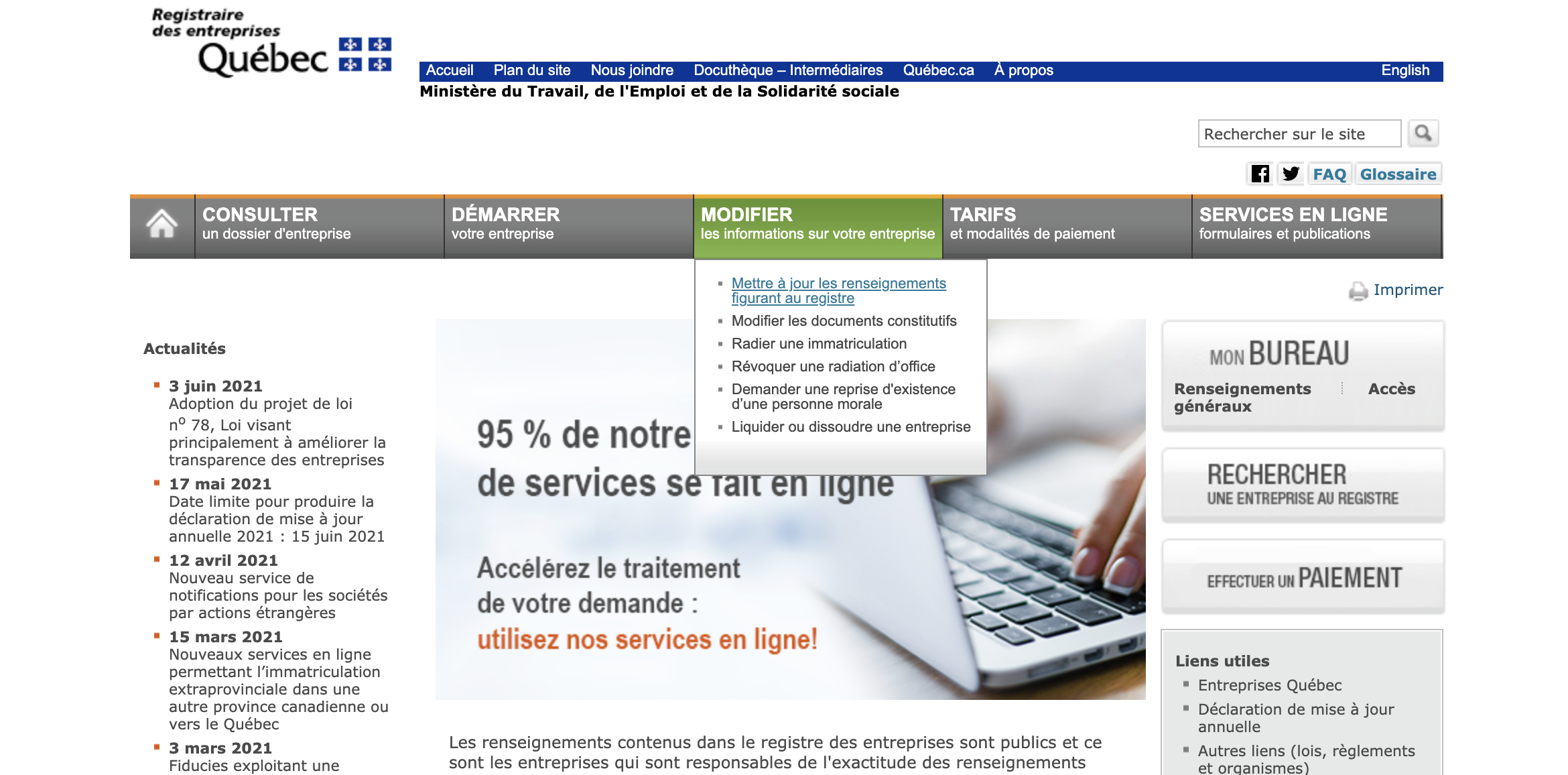 Protocole de mise à jour des données au REQ de votre syndicat ...