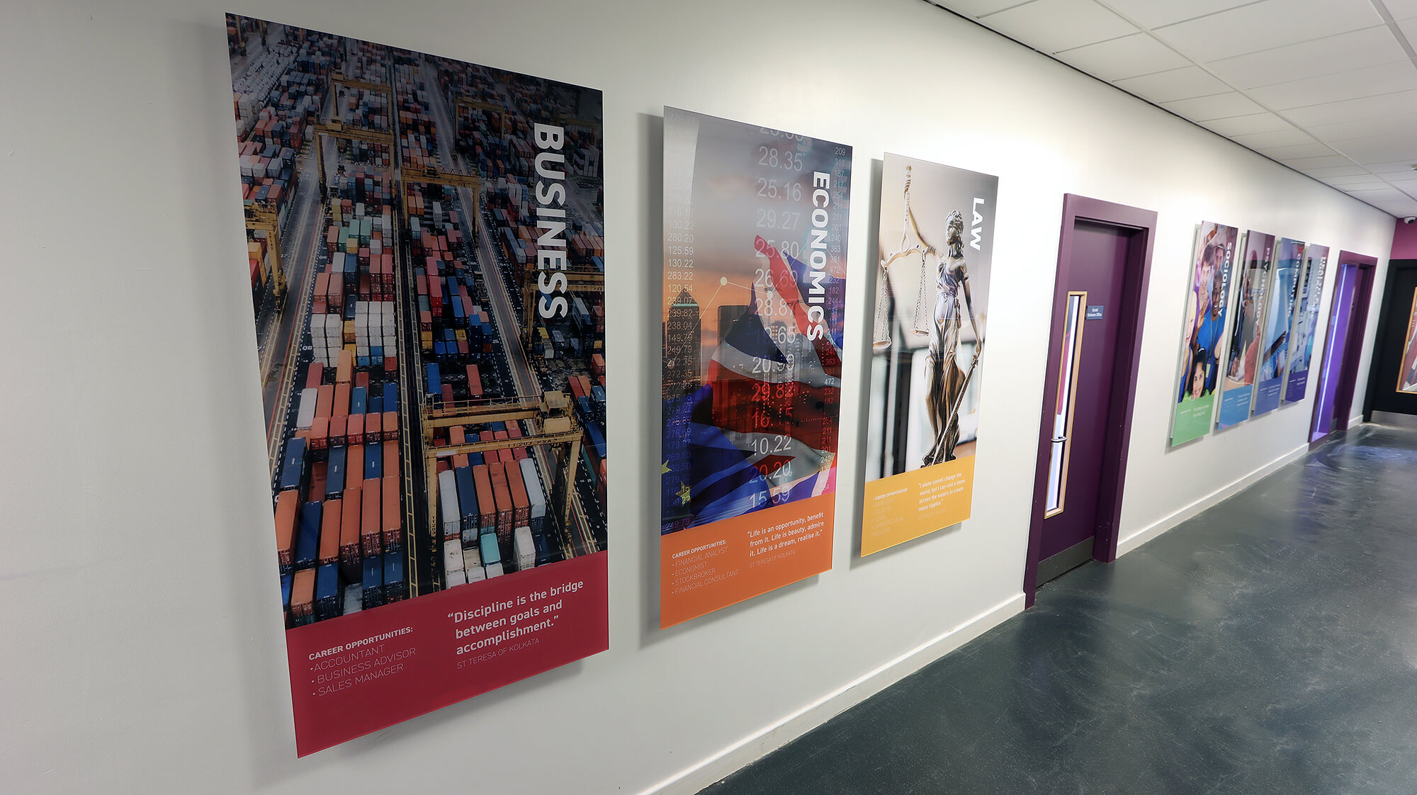 Careers Pathways Acrylic Wallboards Display