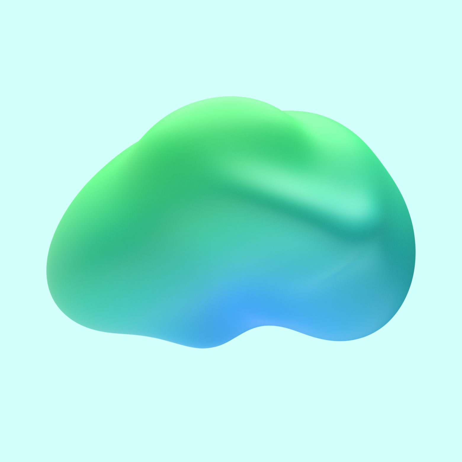 Shapefest™ | Green Gradient Clay Hovering Blobs 3D Shape Pack