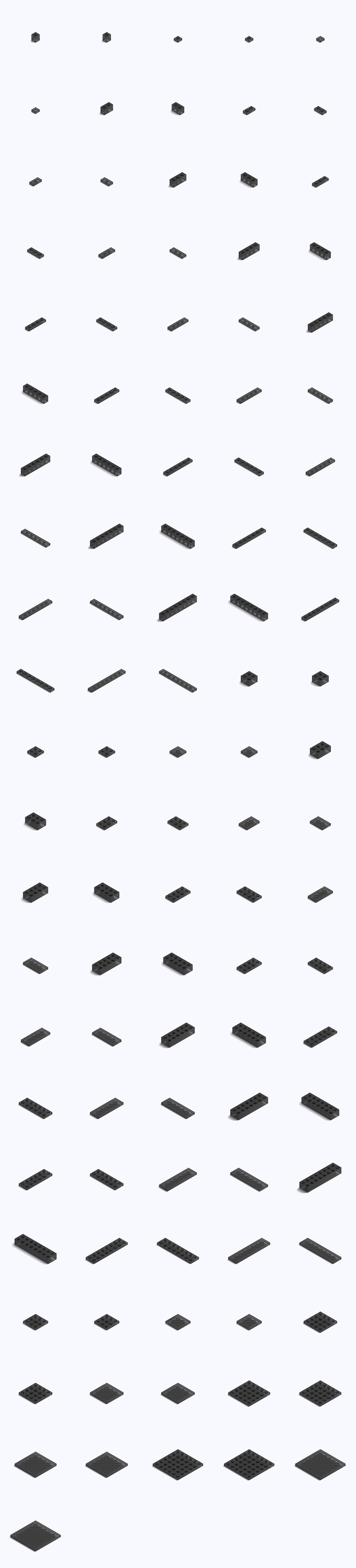 Shapefest™ | Black Transparent Isometric Building Blocks 3D Shape Pack