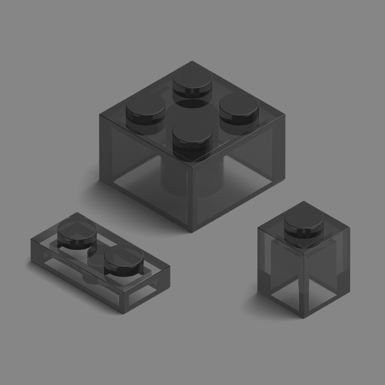 Shapefest™ | Black Transparent Isometric Building Blocks 3D Shape Pack
