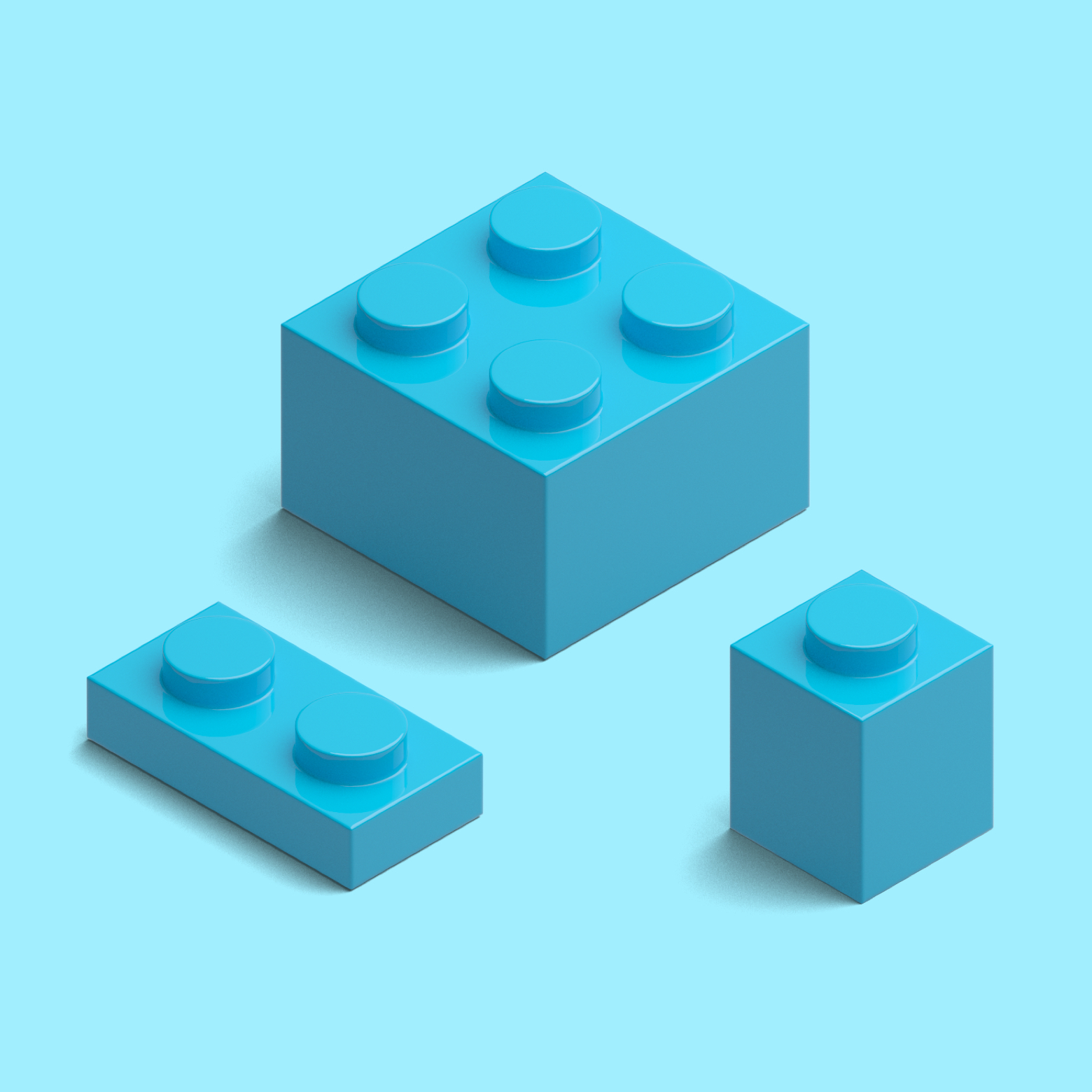 Shapefest™ | Turquoise Isometric Building Blocks 3D Shape Pack