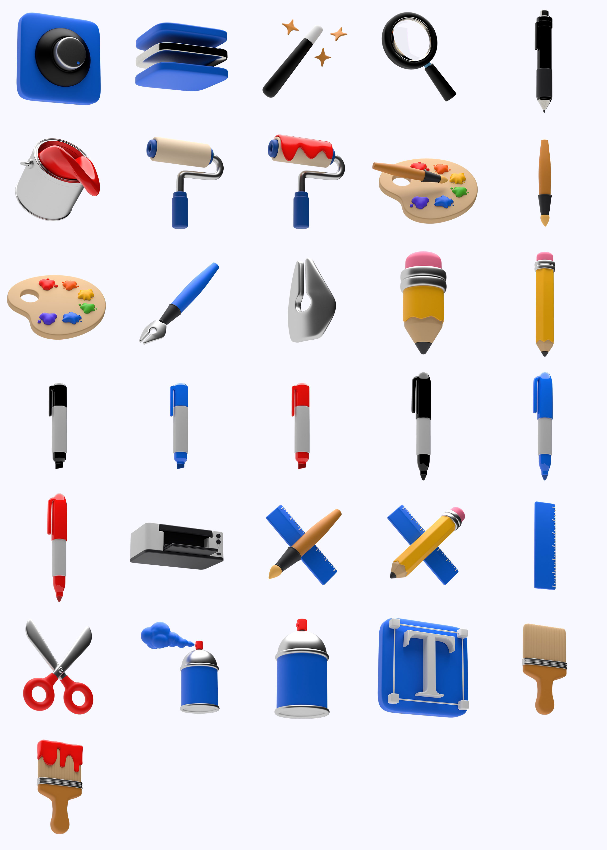 Shapefest™ | Clay Hovering Design Illustrations Pack 2 3D Shape Pack