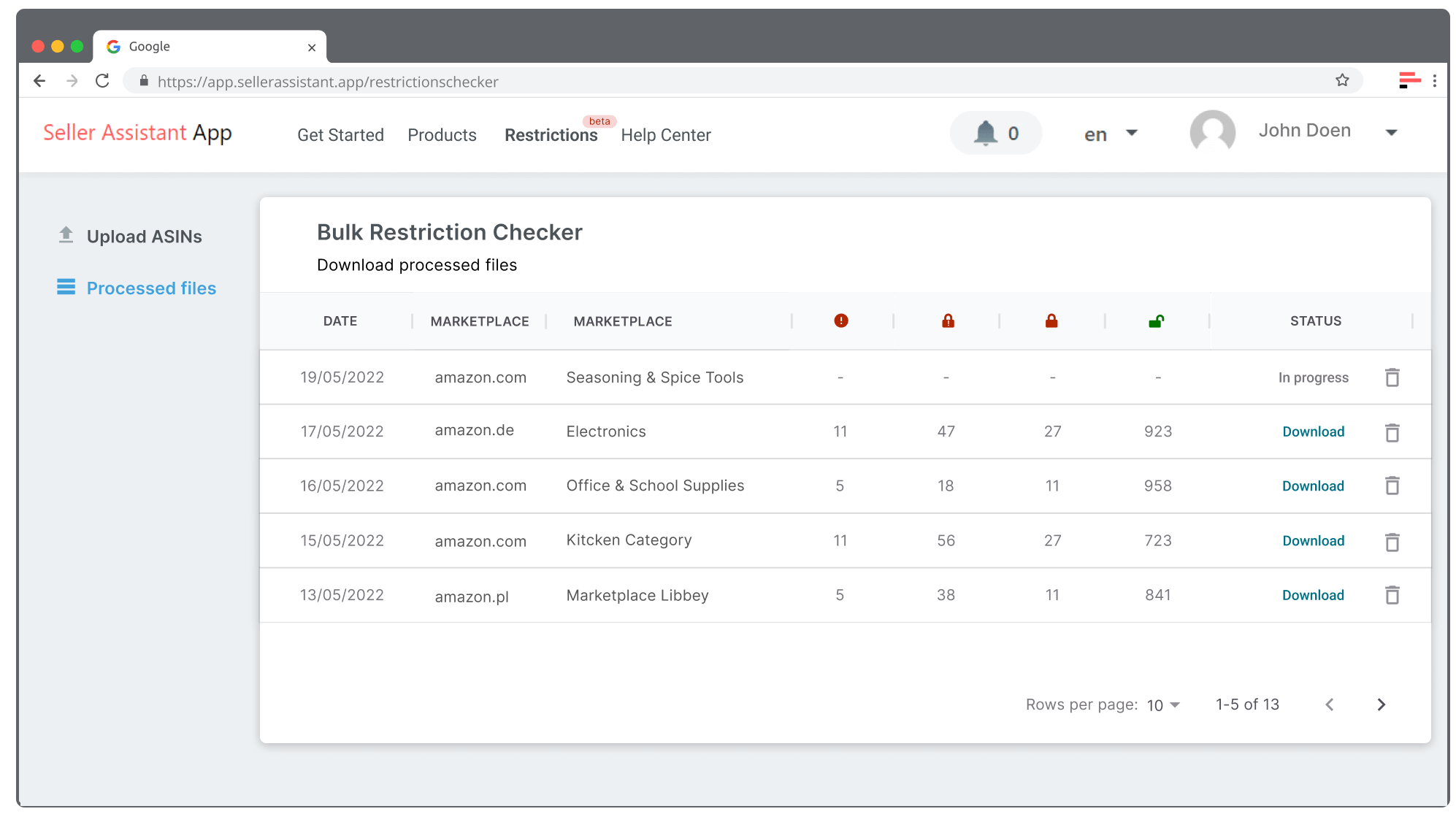 Bulk Restriction Checker (Beta) feature - Seller Assistant Blog