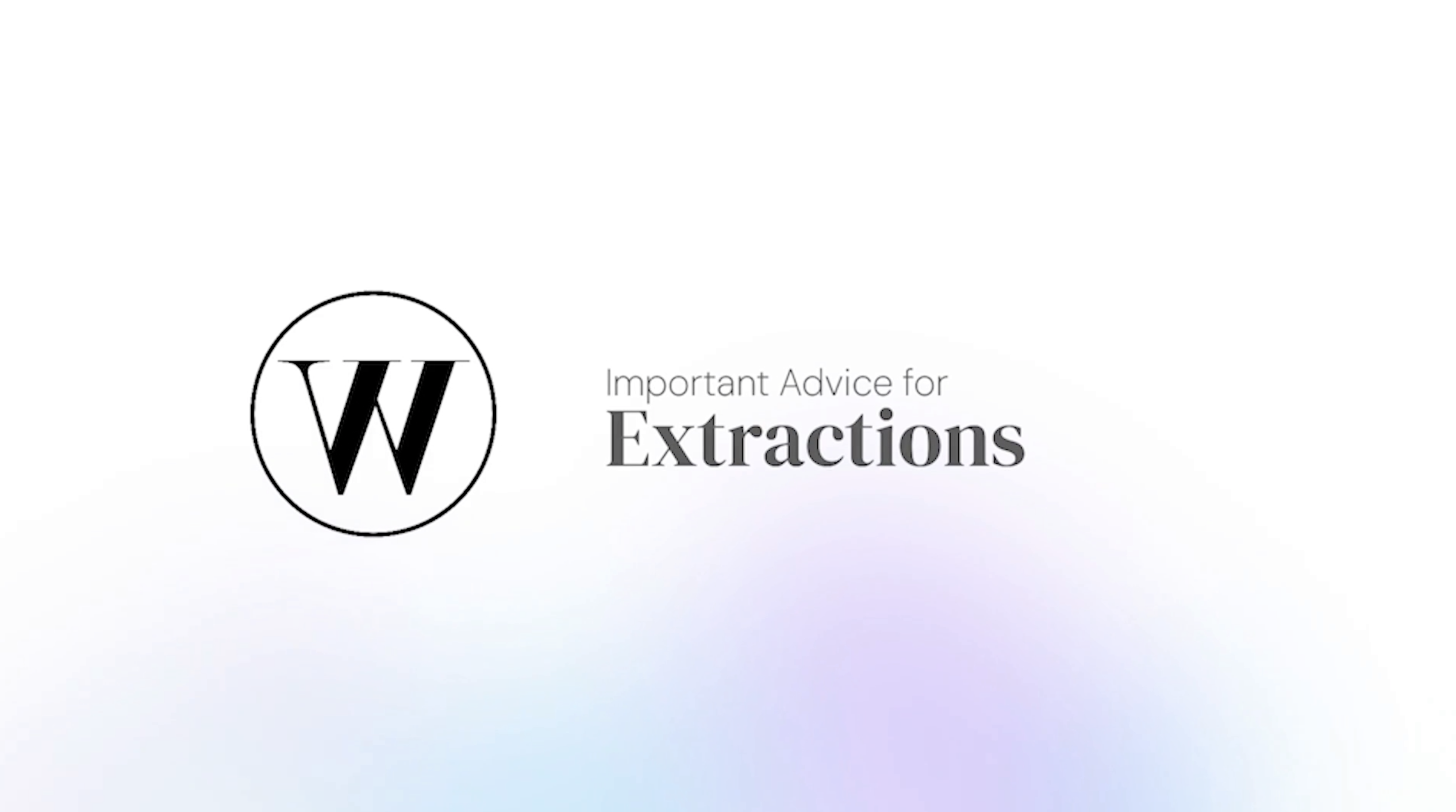 Extraction Aftercare Instructions