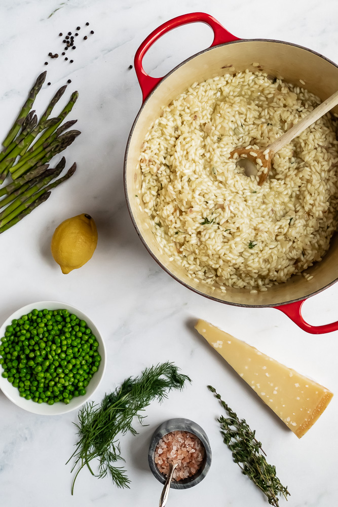 Spring Risotto with Green Asparagus & Peas