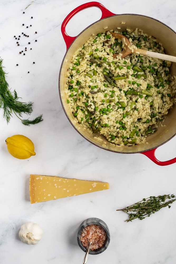 Spring Risotto with Green Asparagus & Peas