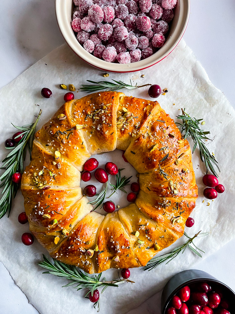 Cranberry Brie Crescent Wreath