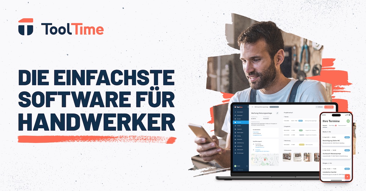 Handwerker Apps 2024 im Vergleich - ToolTime