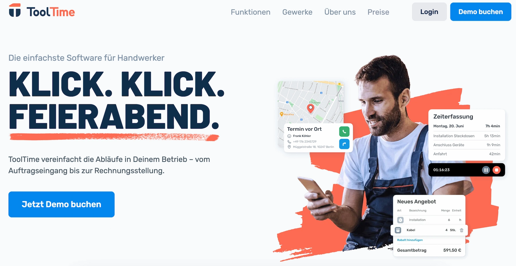 Handwerker Apps 2024 im Vergleich - ToolTime