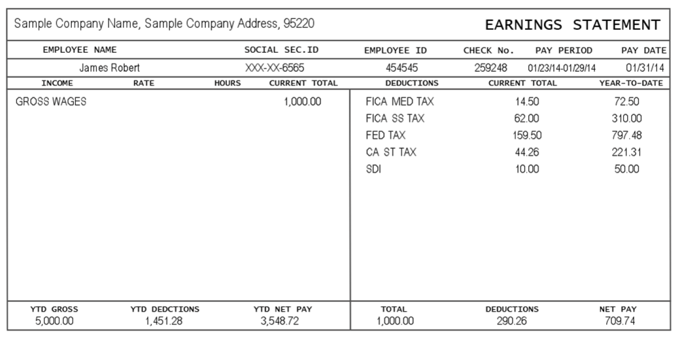 Pay Stub