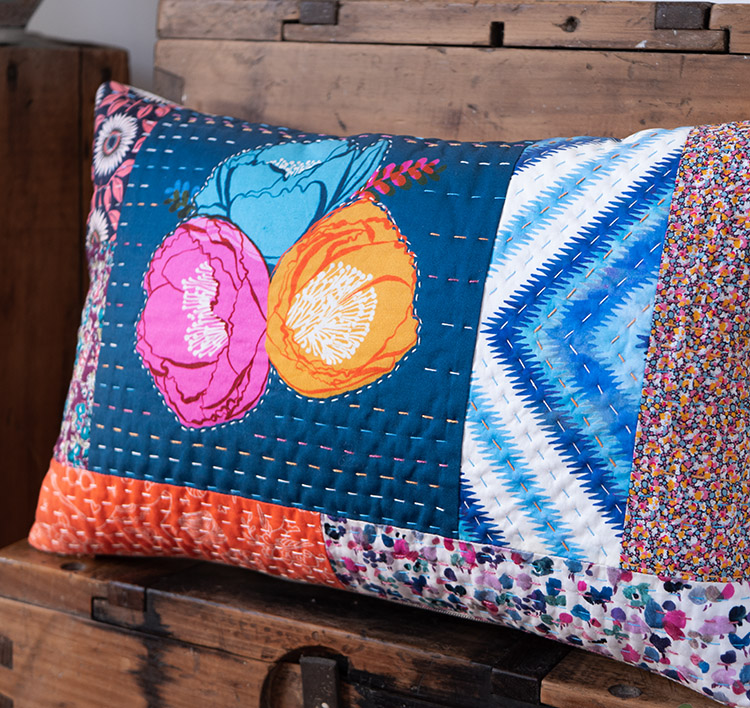 Stay Gold Panel Challenge Project 1 - Scrappy Pillow Cover