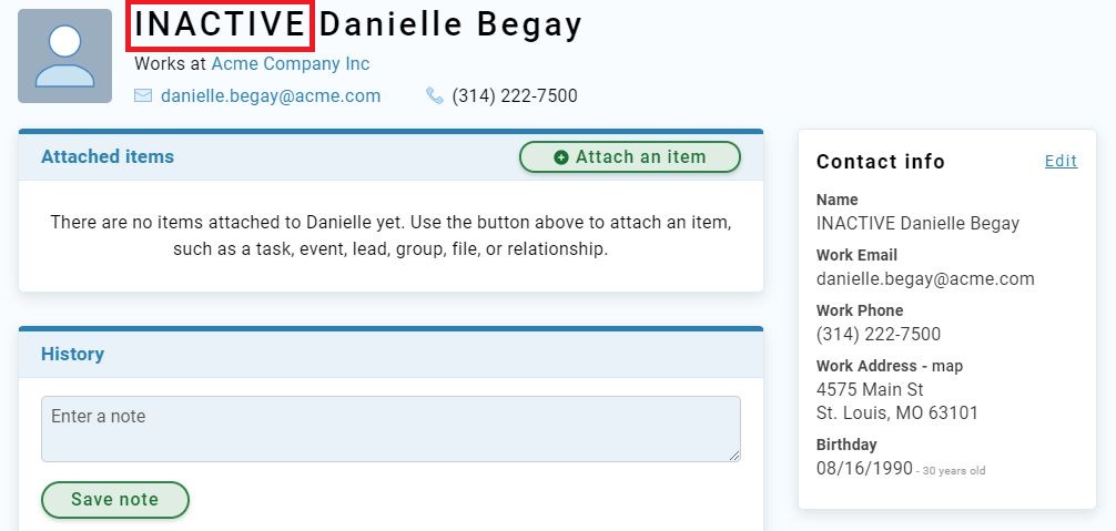 Tracking inactive clients