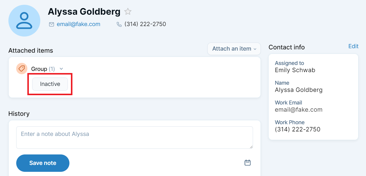 Tracking inactive clients