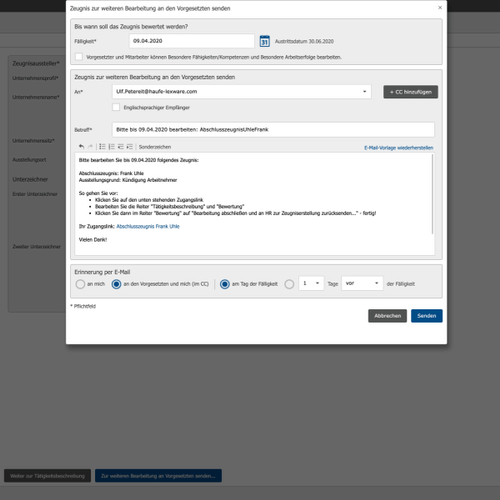 Arbeitszeugnisgenerator: Haufe Zeugnis Manager