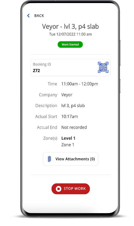 Work Area Scheduling
