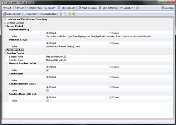 Veröffentlichung ThinApp Editor