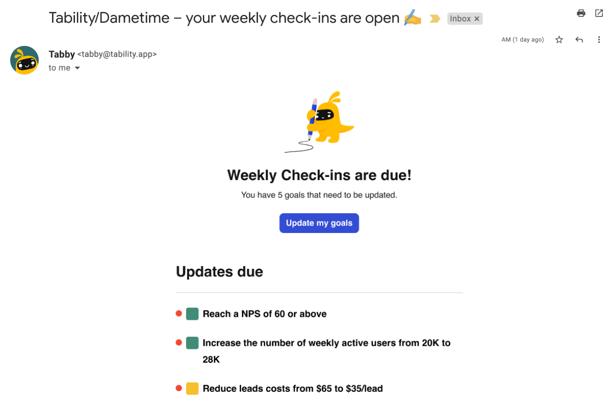 Goal Tracking | Tability