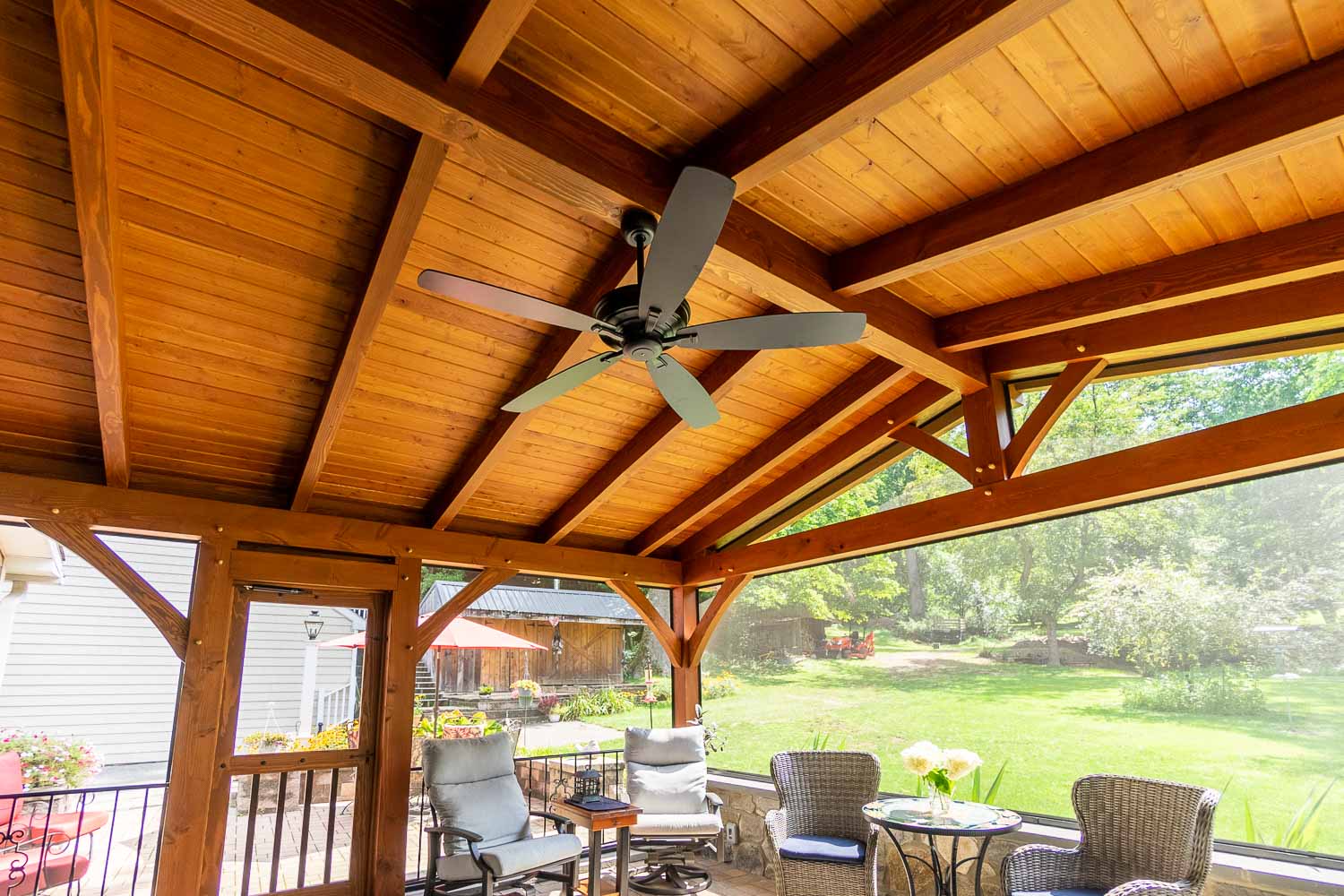 Timber Frame Outdoor Living Room - Highline Contruction