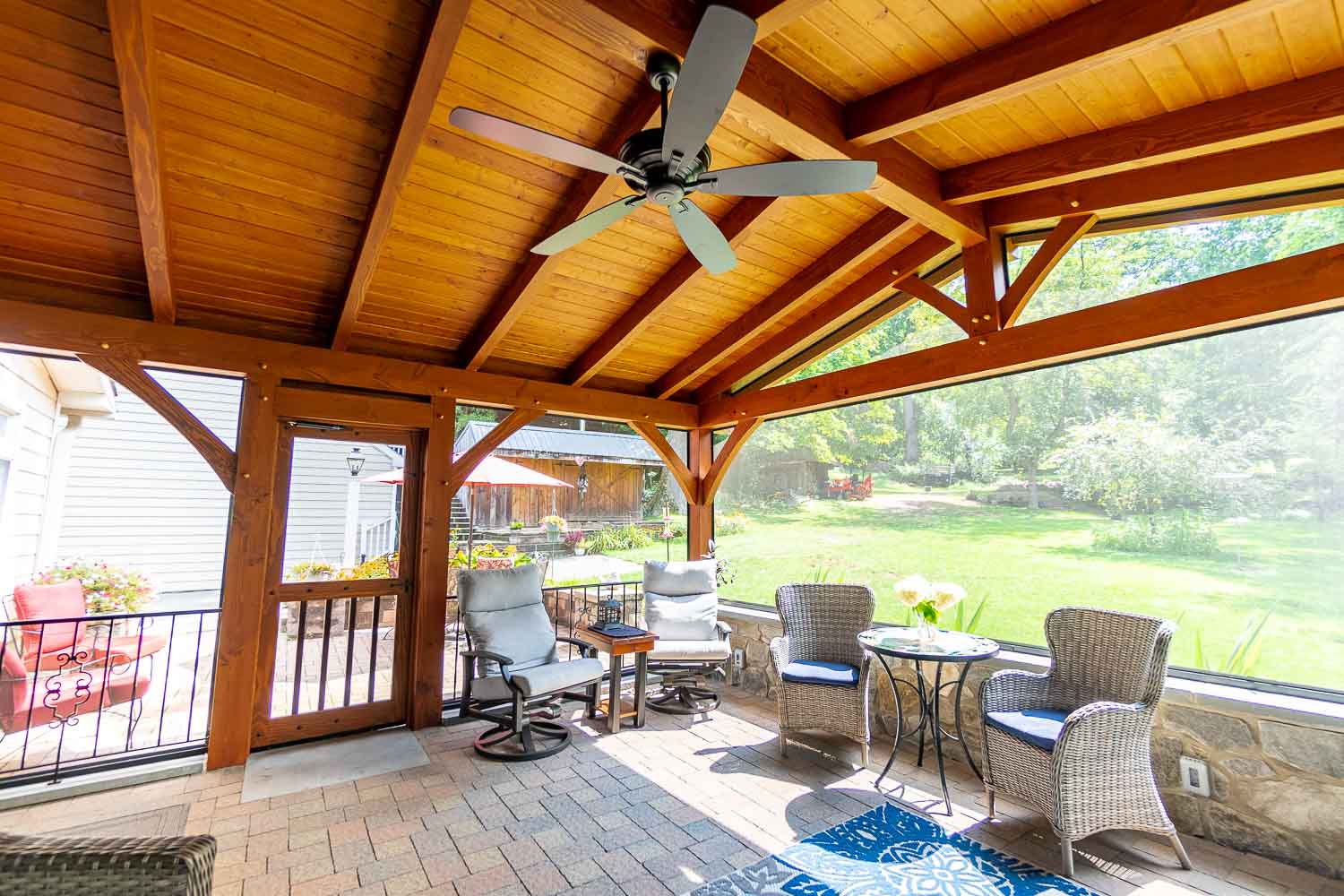 Timber Frame Outdoor Living Room - Highline Contruction