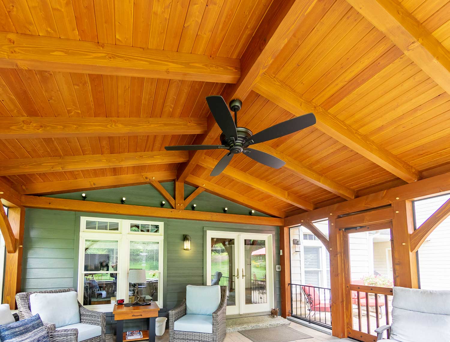 Timber Frame Outdoor Living Room - Highline Contruction