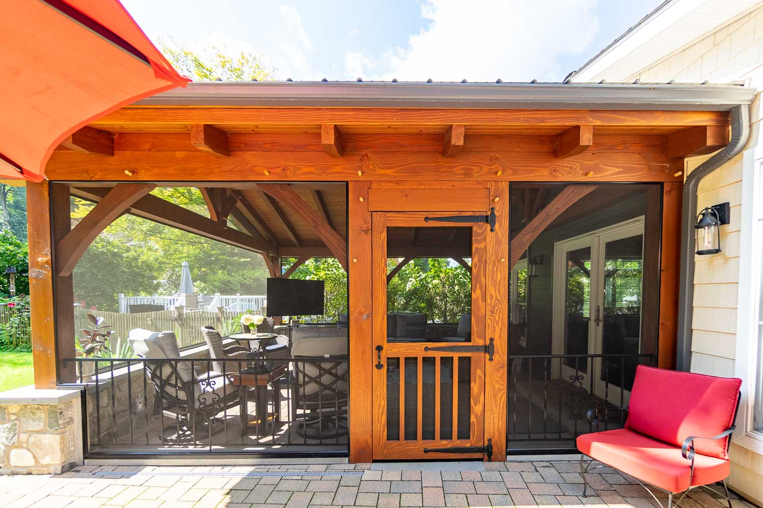 Timber Frame Outdoor Living Room - Highline Contruction