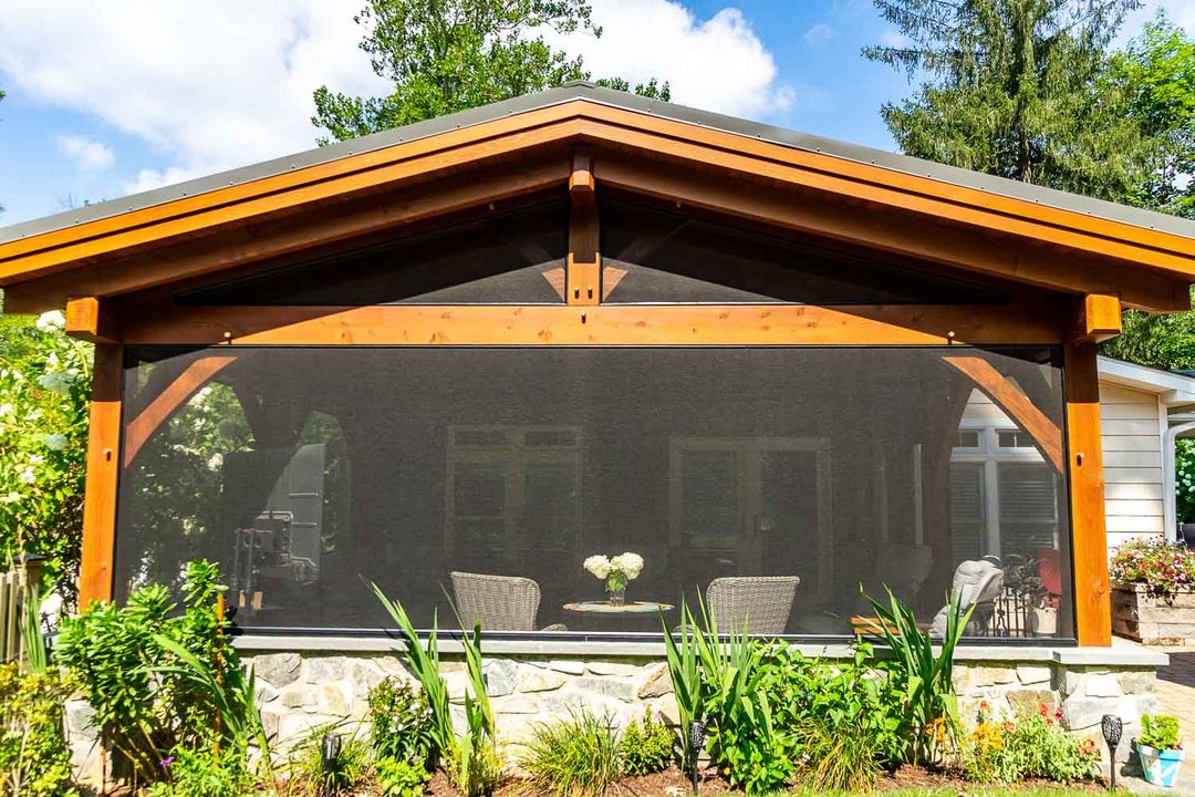 Timber Frame Outdoor Living Room - Highline Contruction