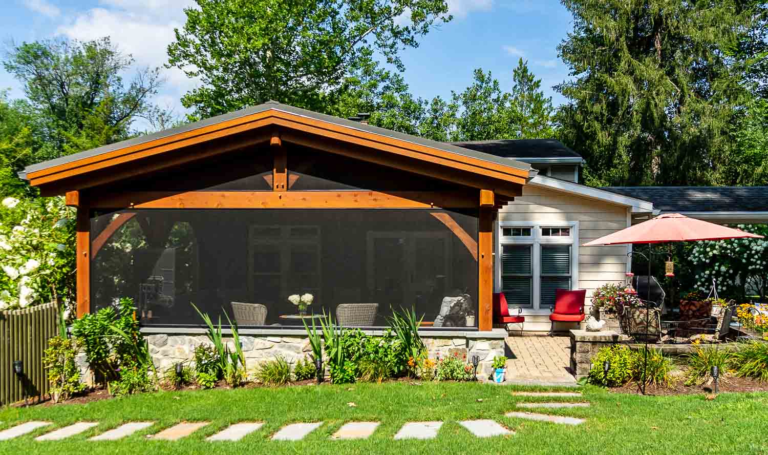 Timber Frame Outdoor Living Room - Highline Contruction