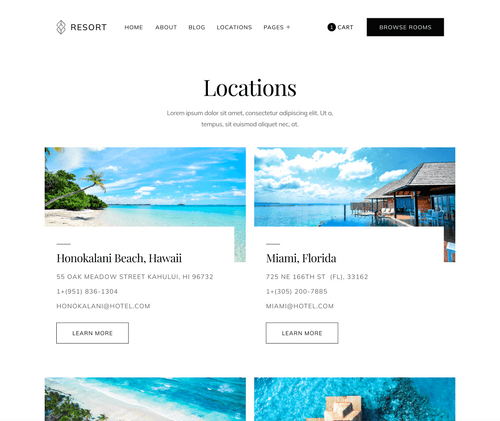 Resort - Webflow Ecommerce Website Template