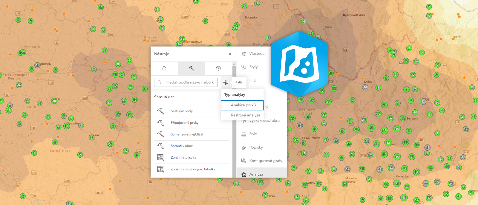 Analytické nástroje v Map Vieweru na ArcGIS Online | #blog ARCDATA