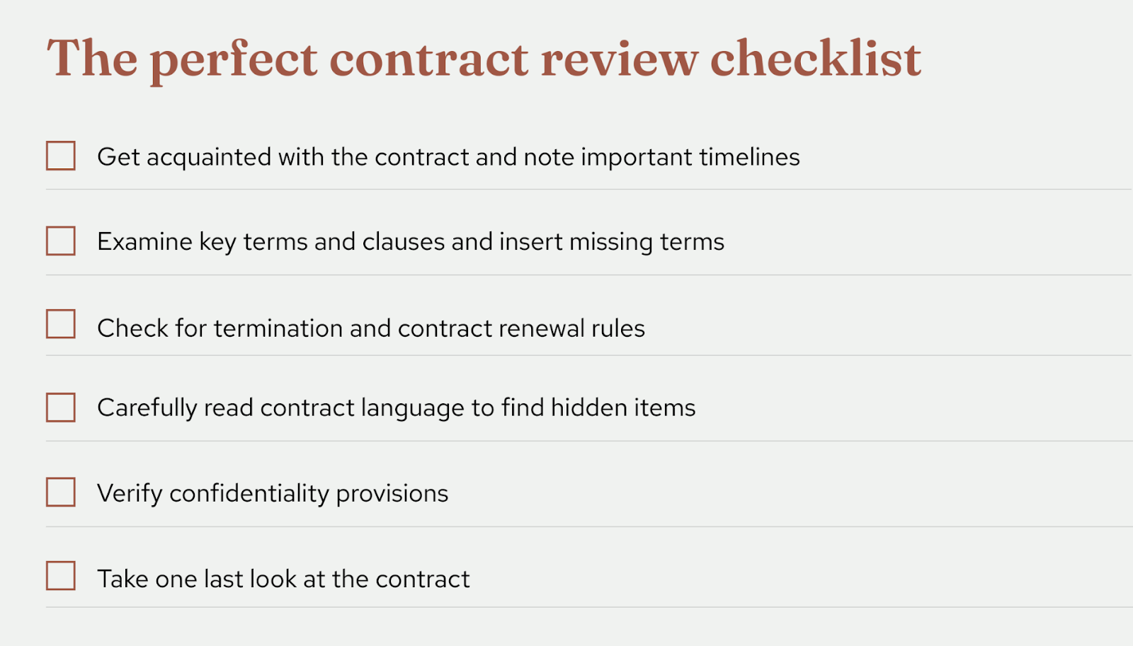 The Perfect Contract Review Checklist