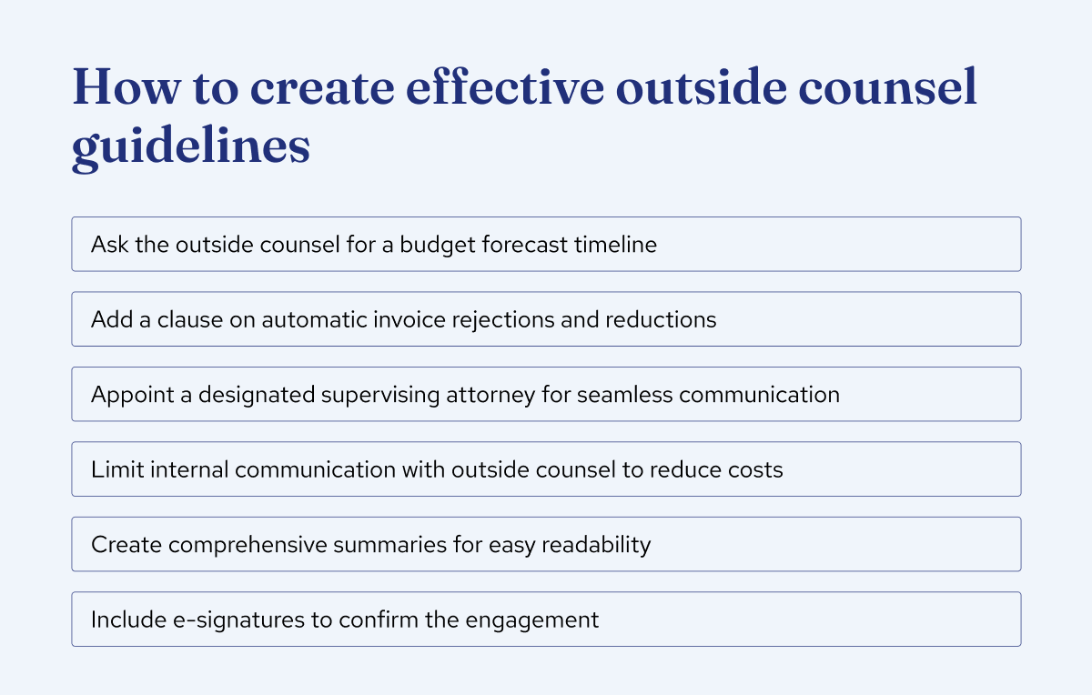 How to Build Effective Outside Counsel Guidelines?