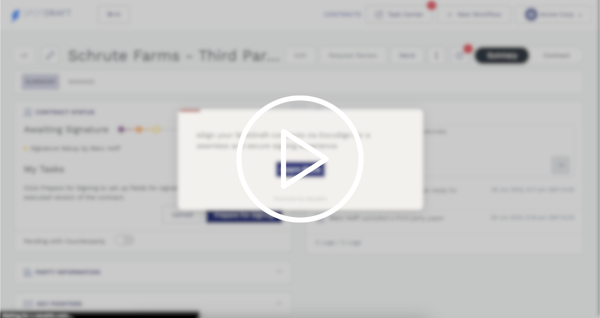 SpotDraft Product Demo | DocuSign Integration