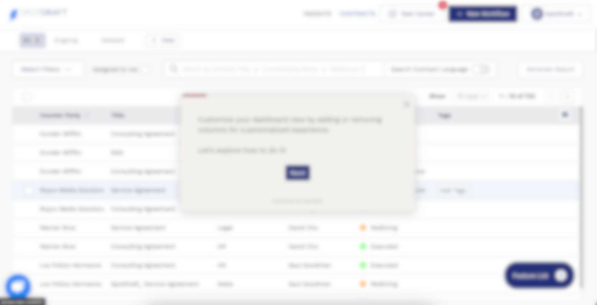 SpotDraft Product Demo | Contract Repository